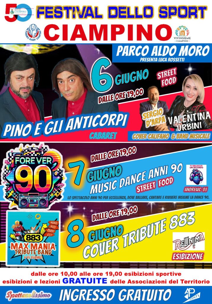 Ciampino, dal 6 all’8 giugno torna il Festival dello Sport 2025 al ...
